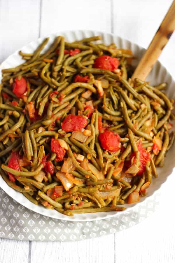 Haricots verts à la tomate - Elle Mijote Quelque Chose