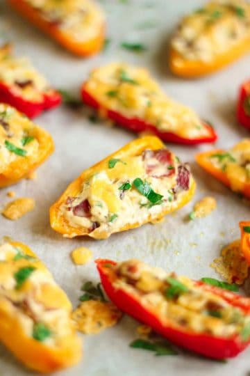 Mini poivrons farcis au fromage frais et bacon - Elle Mijote Quelque Chose