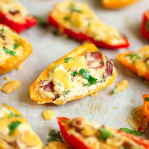 Mini poivrons farcis au fromage frais et bacon - Elle Mijote Quelque Chose